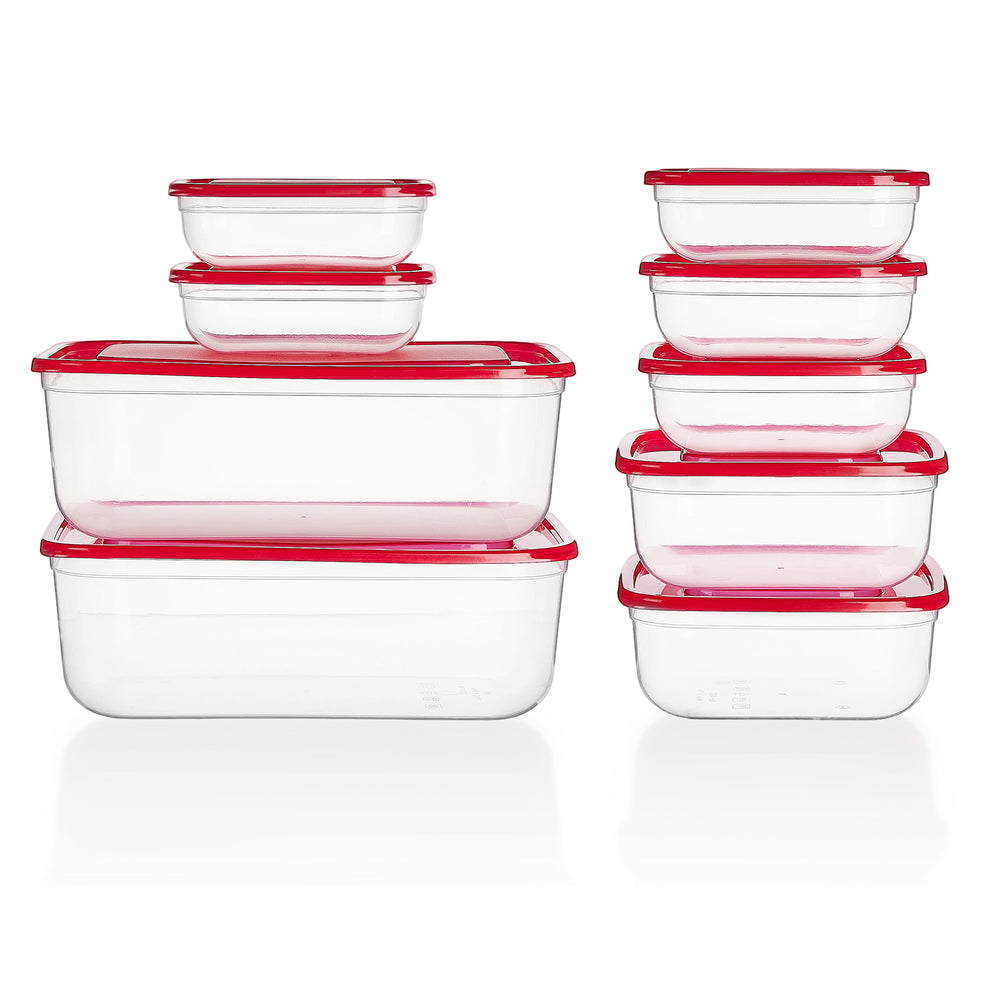 Sindcom 18 Pieces Meal Prep Containers, 4-Size Plastic, Containers wit